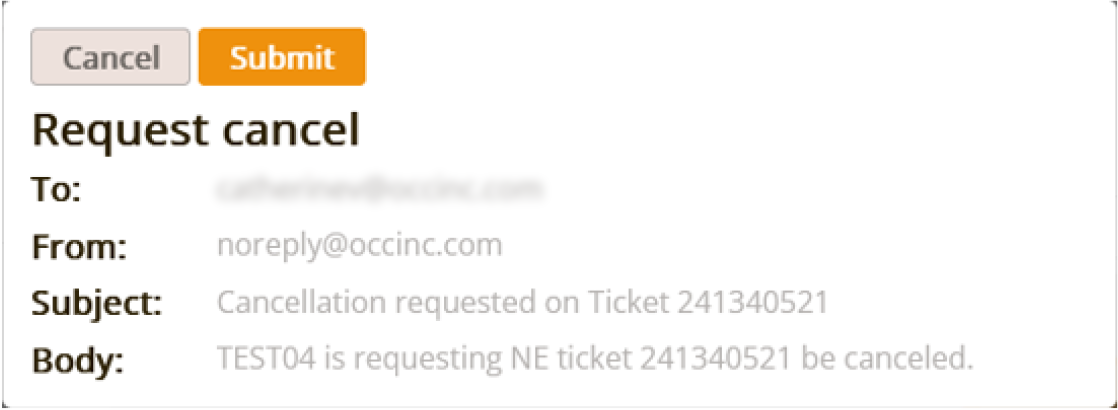 Requesting a Ticket Cancellation